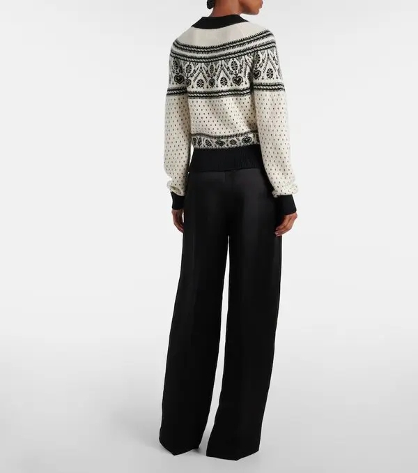 Khaite Fair Isle Knit Cashmere Sweater - White