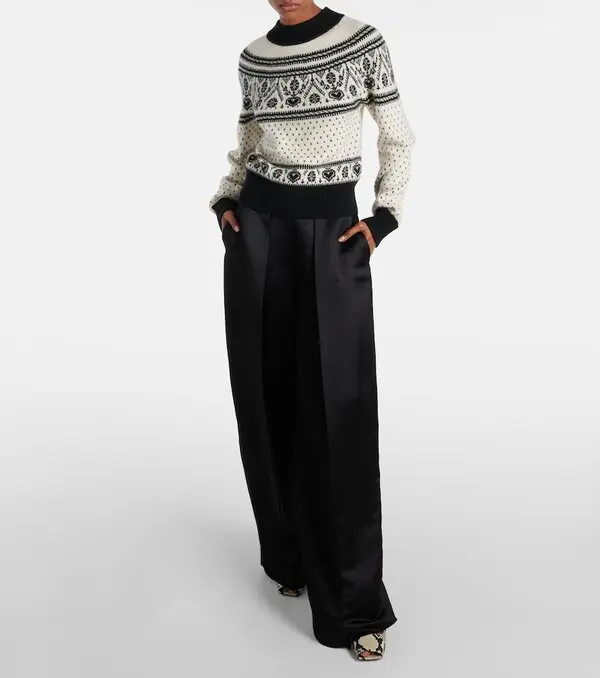 Khaite Fair Isle Knit Cashmere Sweater - White