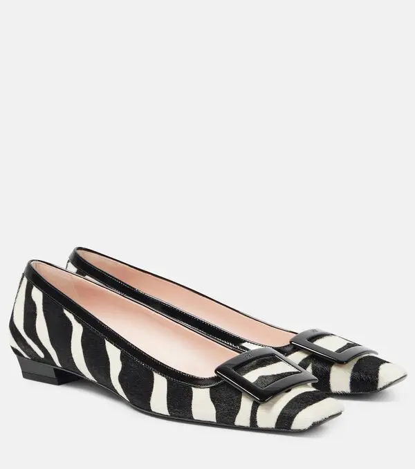 ROGER VIVIER Belle Vivier Calf Hair Ballet Flats - Multicoloured