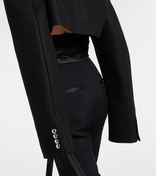 Khaite The Leara Cropped Wool-blend Jacket