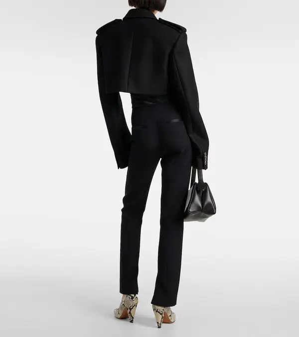 Khaite The Leara Cropped Wool-blend Jacket
