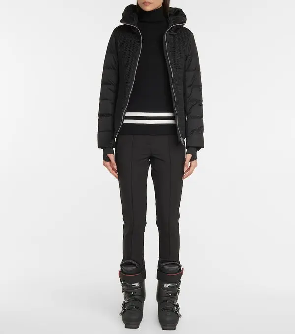 Fusalp Striped Turtleneck Knit Sweater - Black