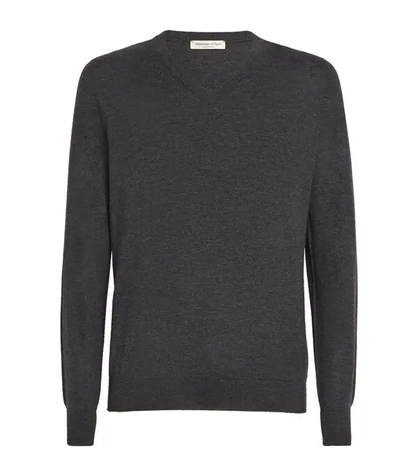 Johnstons Of Elgin Superfine Cashmere V-neck Sweater - Grey