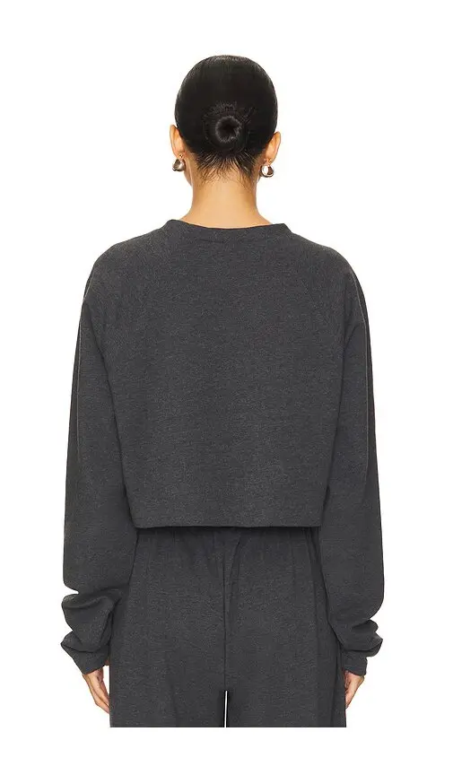Norma Kamali Oversized Raglan Sleeve Cropped Top