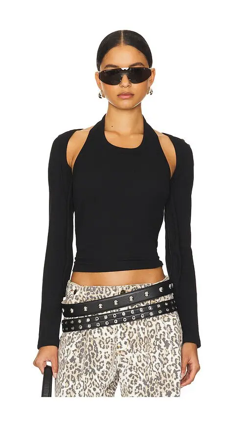 Lioness Sculpted Long Sleeve Top - Black