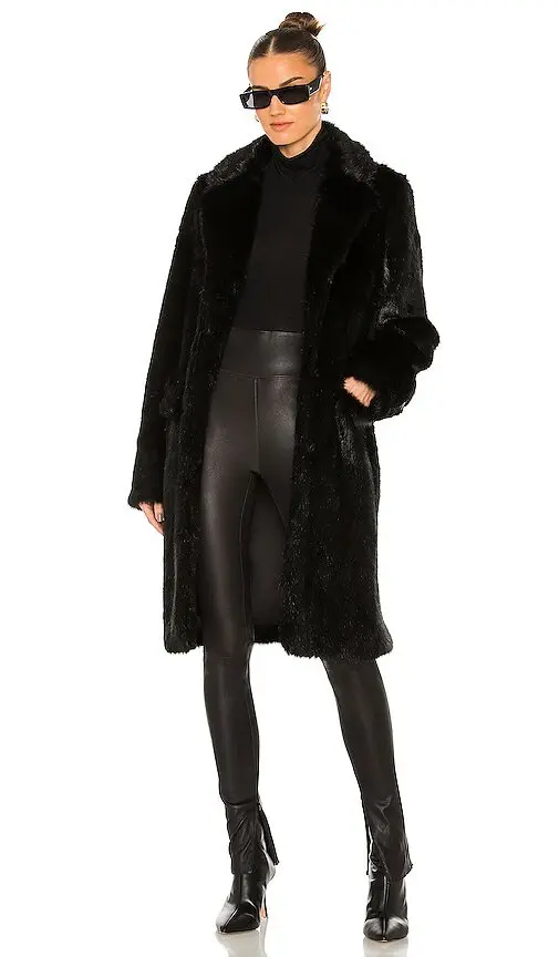 RtA Dawson Faux Fur Coat - Black
