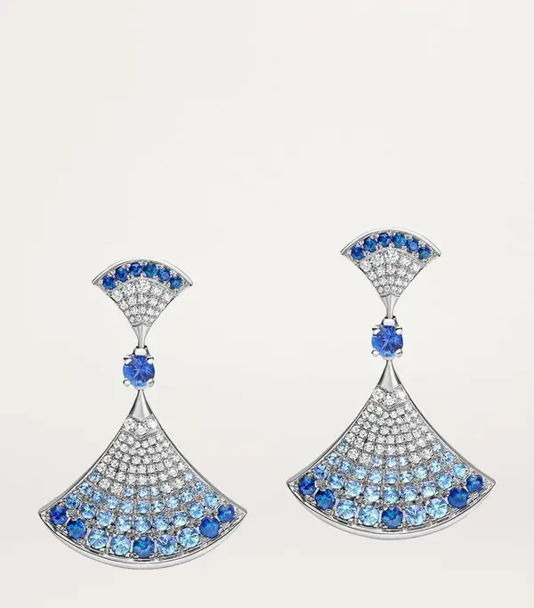 BVLGARI White Diamond And Sapphire Divas’ Dream Earrings