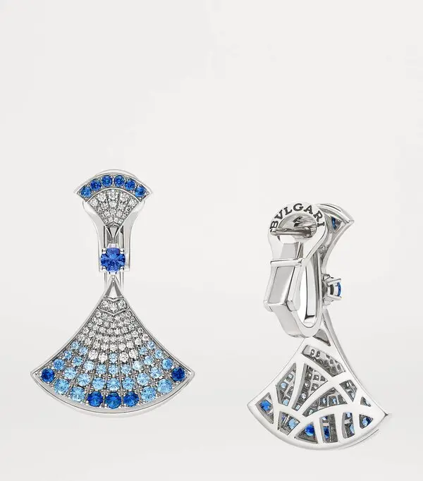 BVLGARI White Diamond And Sapphire Divas’ Dream Earrings