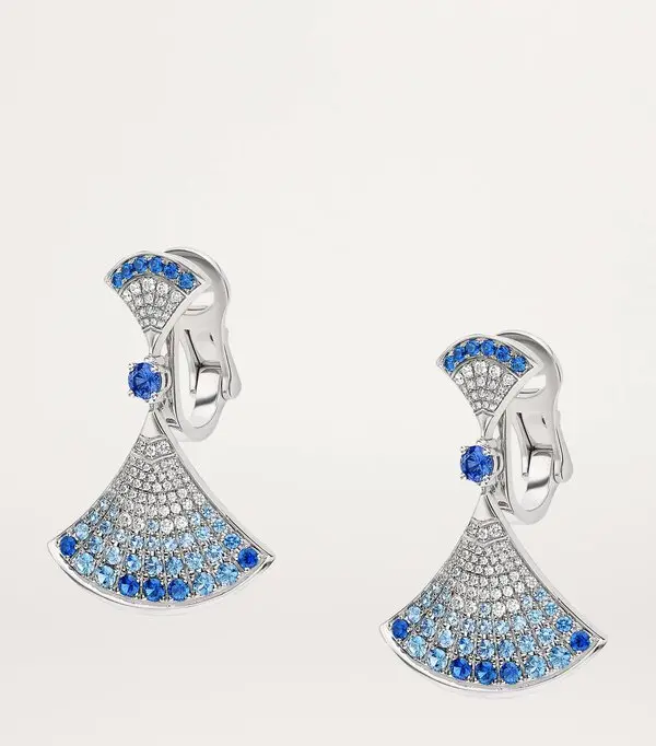 BVLGARI White Diamond And Sapphire Divas’ Dream Earrings