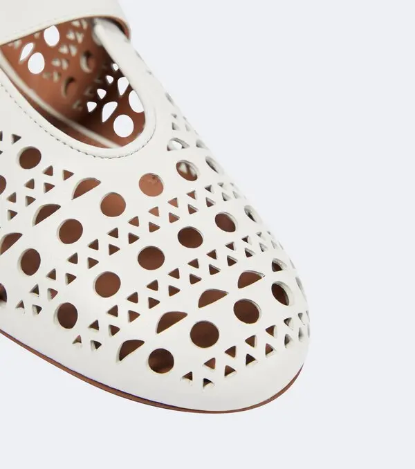 Alaïa Vienne Leather Ballet Flats - White