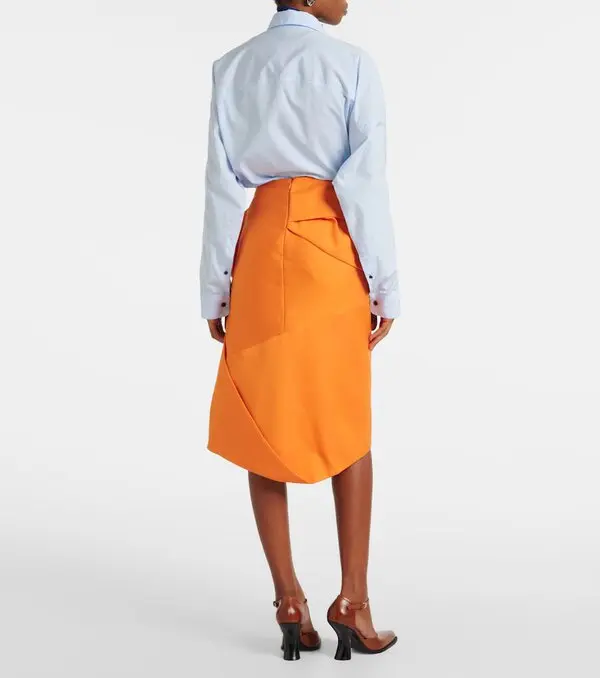 Dries Van Noten Draped Satin Midi Skirt