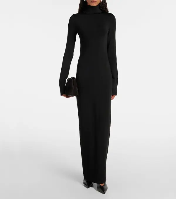 Galvan Turtleneck Jersey Maxi Dress
