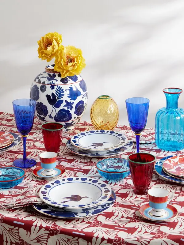 La DoubleJ Porcelain, Glass And Linen Dinner Set - Multi