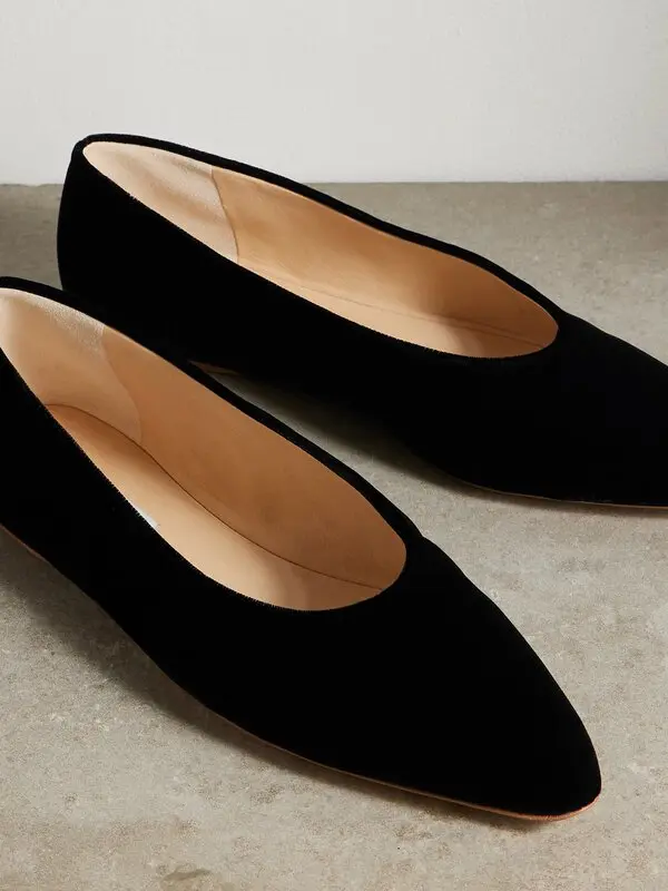 Gabriela Hearst Velvet Ballet Flats - Black