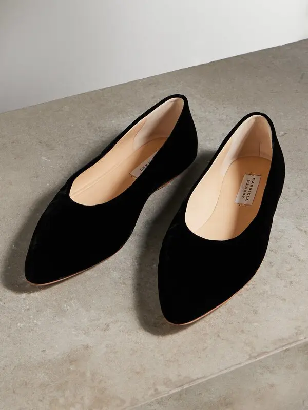 Gabriela Hearst Velvet Ballet Flats - Black