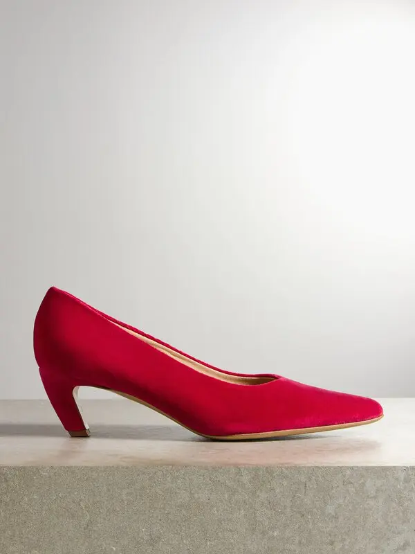 Gabriela Hearst Peggy Velvet Pumps - Red