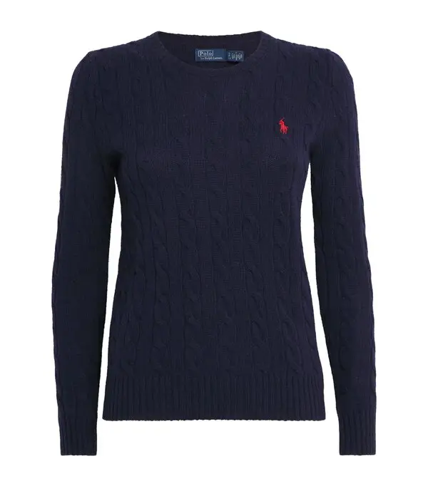 Polo Ralph Lauren Wool-cashmere Julianna Cable Knit Sweater - Blue
