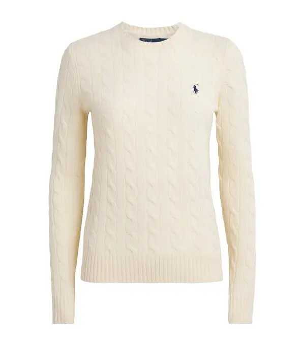 Polo Ralph Lauren Wool-cashmere Julianna Cable Knit Sweater - Ivory