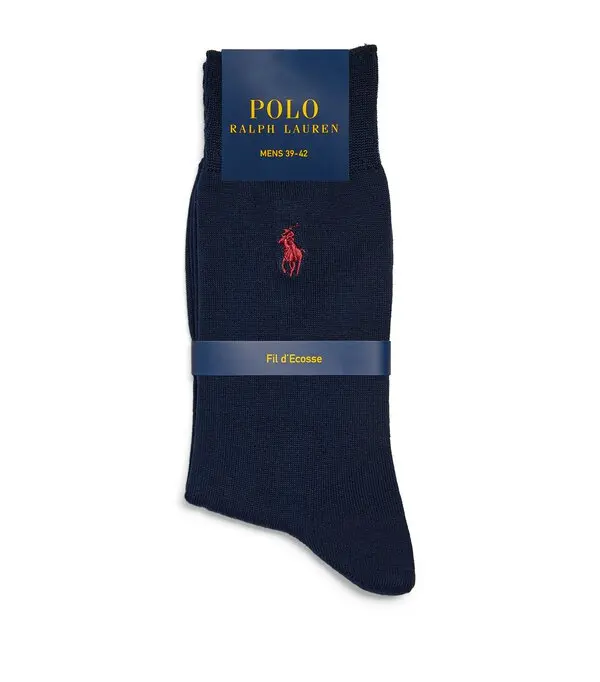 Polo Ralph Lauren Embroidered Pony Crew Socks - Navy