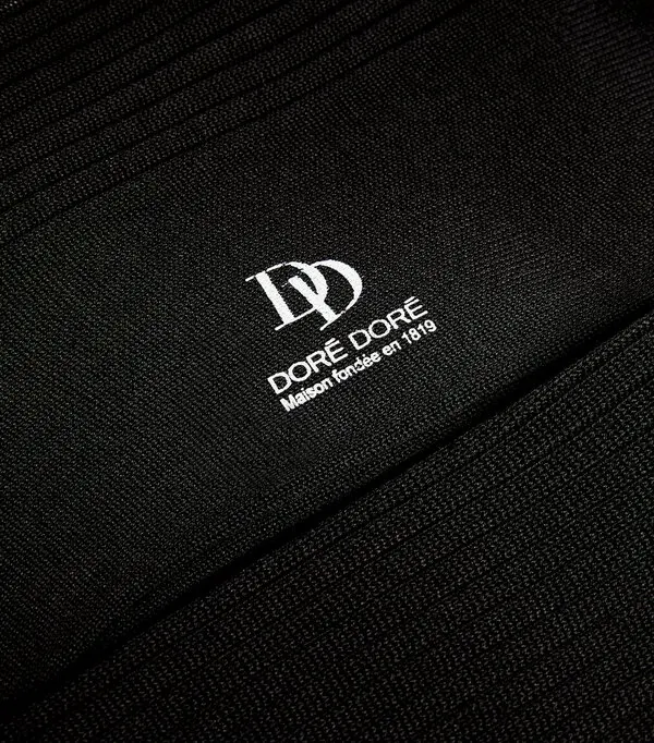 DORE DORE Long Rib-knit Cotton Socks - Black