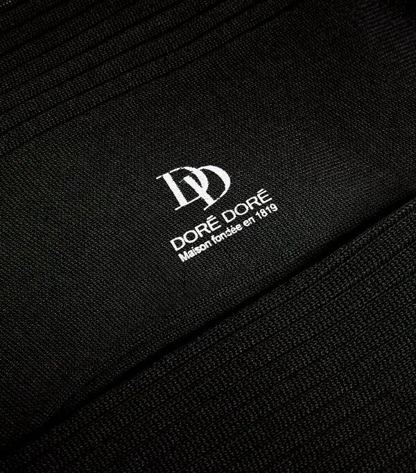 DORE DORE Long Rib-knit Cotton Socks - Black