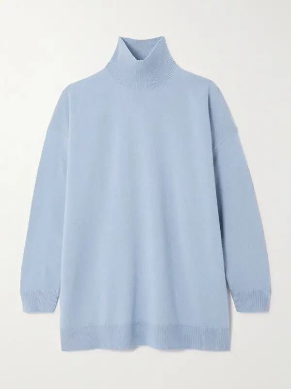 LESET Zoe Knitted Turtleneck Sweater - Blue