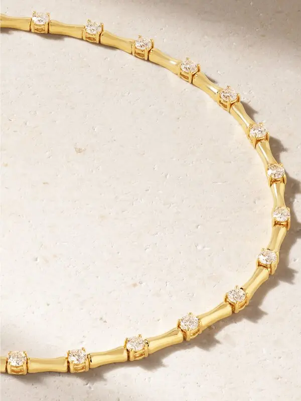 ANITA KO Bamboo 18-karat Diamond Choker - Gold