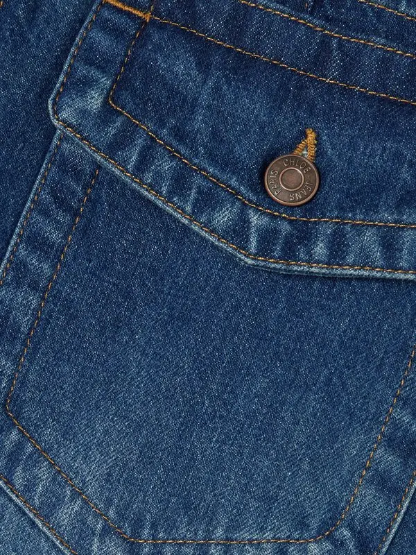 Chloé Organic Denim Midi Skirt With Front Split