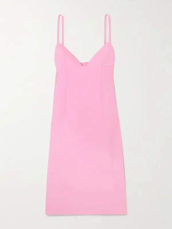 Jacquemus Camison Midi Dress In Wool And Silk-blend - Pink