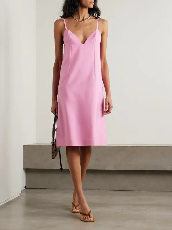 Jacquemus Camison Midi Dress In Wool And Silk-blend