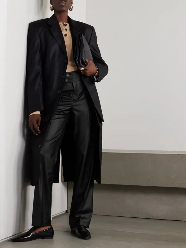BETTTER Wool-blend Straight-leg Trousers With Double Waistband