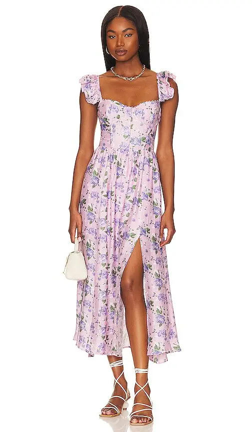 Astr The Label Wedelia Midi Dress - Pink