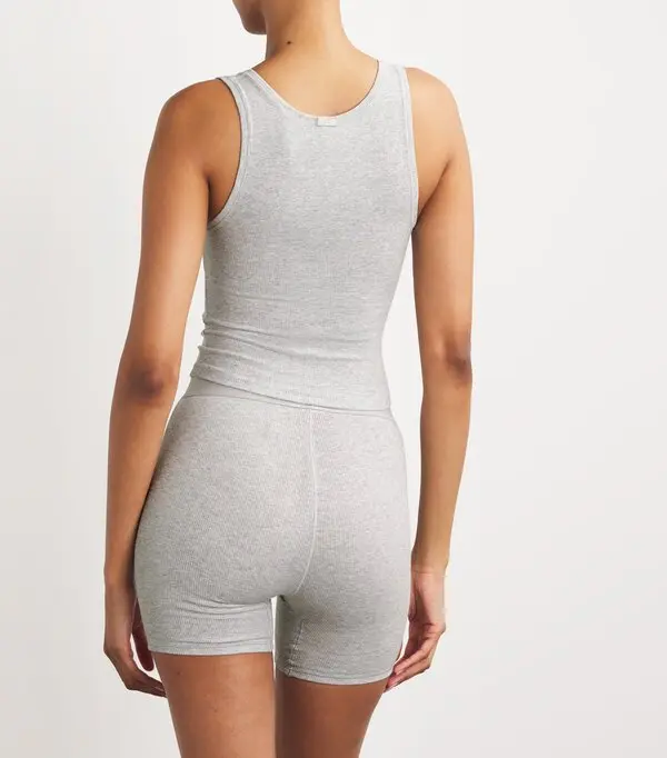 SKIMS Stretch-cotton Ribbed Tank Top - Grey