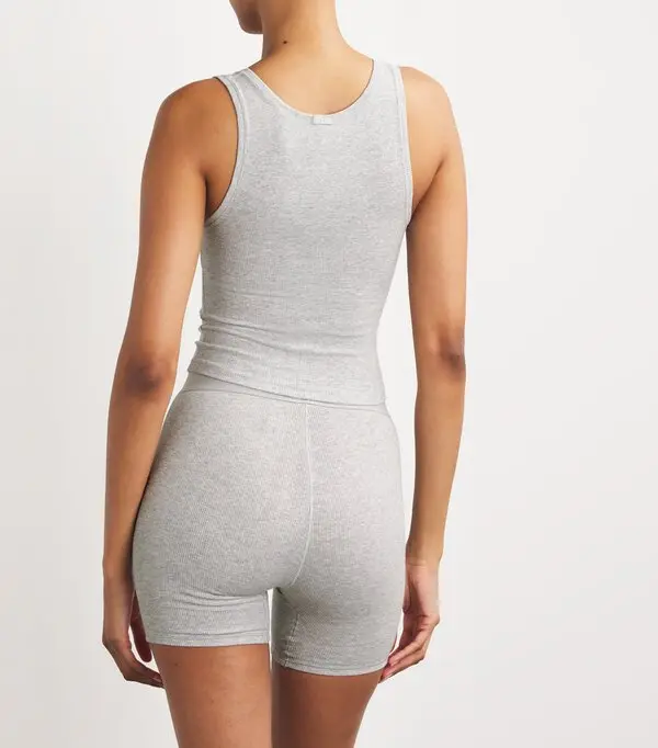 SKIMS Stretch-cotton Ribbed Tank Top - Grey