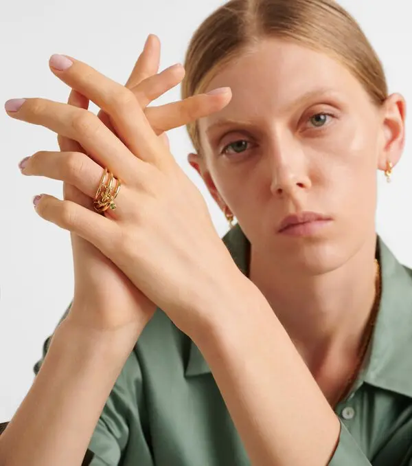 SPINELLI KILCOLLIN Piera Linked Rings With Emerald