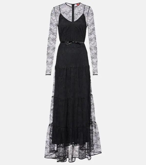 Max Mara Modane Lace Maxi Dress - Black