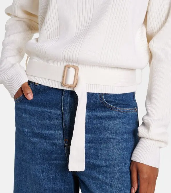 Chloé Wool-blend Roll Neck Sweater With Belt