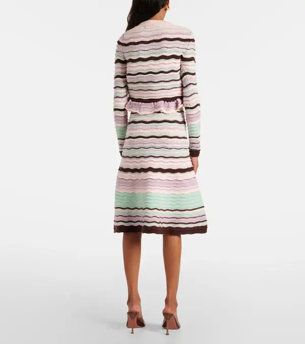 SUSAN FANG Striped Midi Skirt