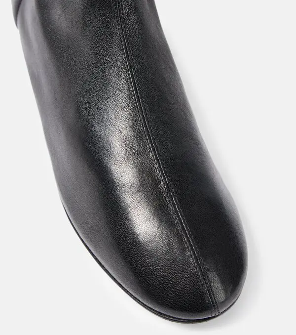 Co Knee-high Leather Boots With Side Zip