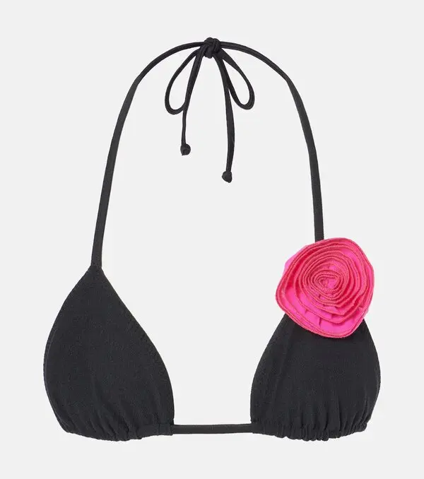 SAME Rose Halterneck Bikini Top - Black