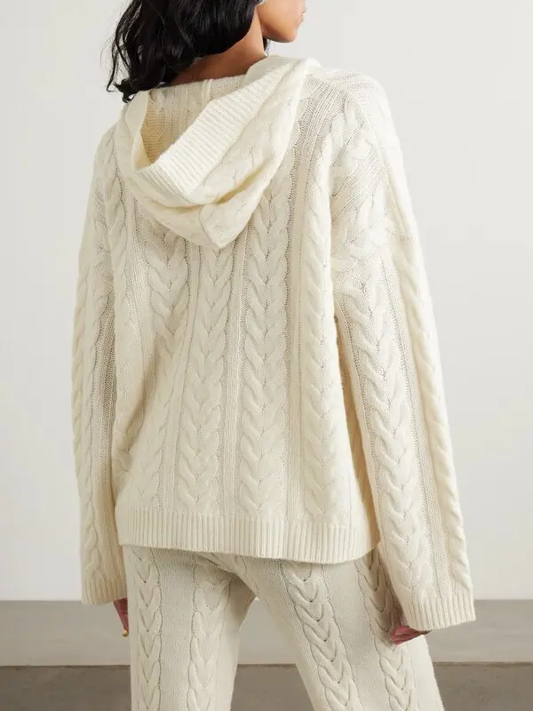 LISA YANG Cable-knit Cashmere Hoodie