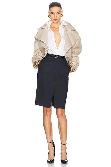 HELSA Oversized Cropped Trench