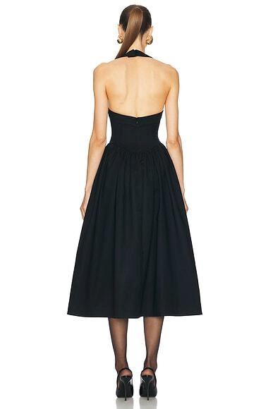 HELSA Faille Halter Midi Dress