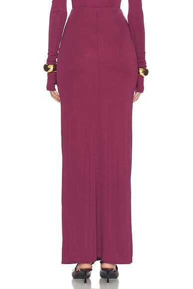 HELSA Matte Jersey Long Wrap Skirt - Cabernet