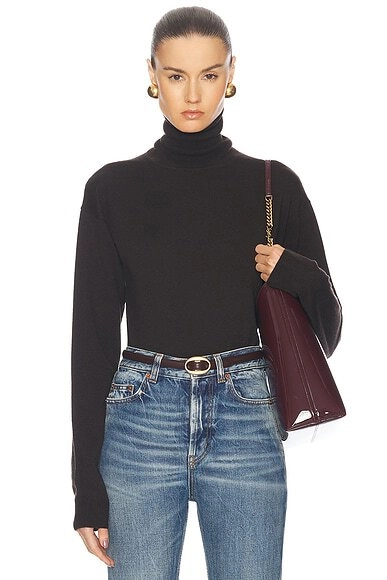 Saint Laurent Cashmere Turtleneck Sweater - Ebene