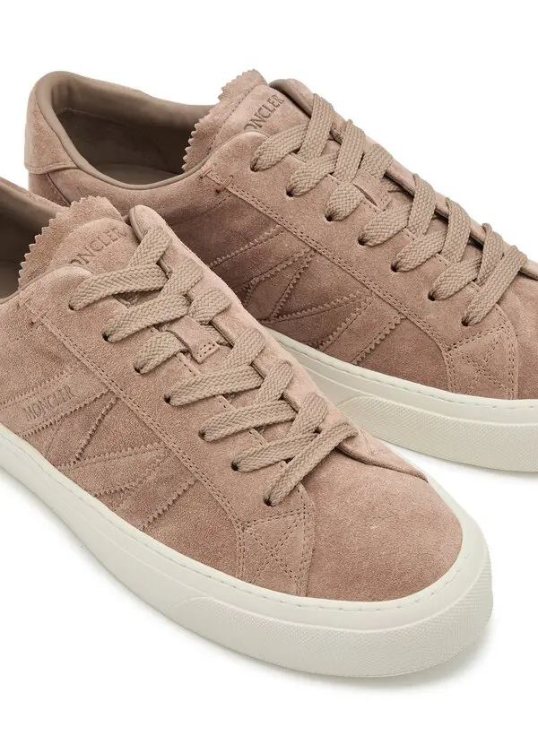 Moncler Monaco Suede Sneakers - Beige