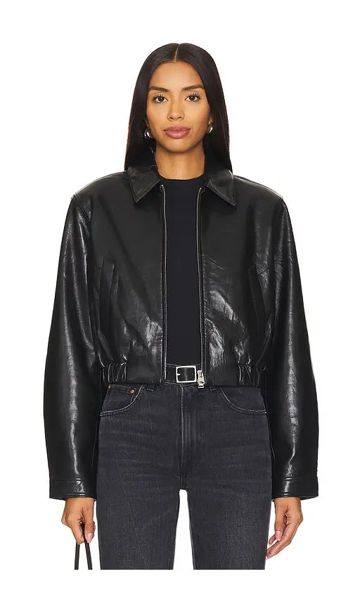 AGOLDE X Shoreditch Ski Club Essie Cropped Jacket - Black