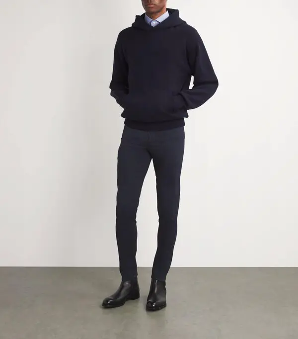 Isaia Cotton-blend Chinos - Navy
