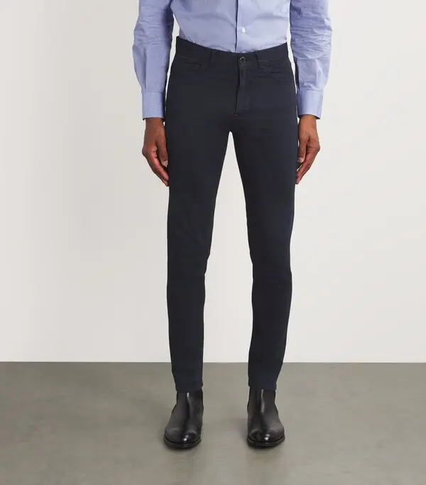 Isaia Cotton-blend Chinos - Navy