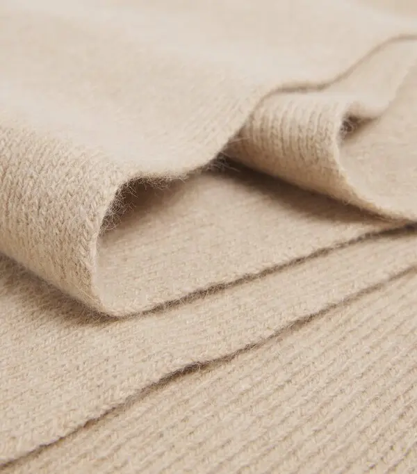 LE BONNET Lambswool Classic Scarf - Beige
